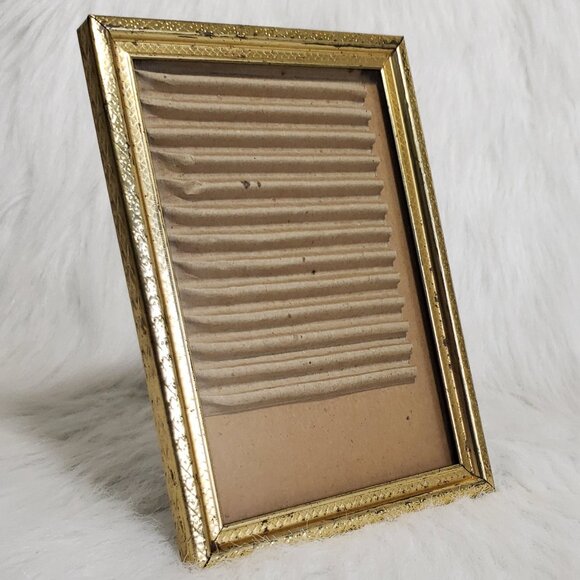 Vintage | Accents | Vintage 5x7 Intricate Gold Metal Double Stand Up ...